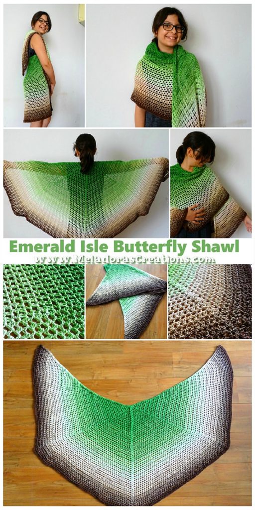 Butterfly Shawl Crochet Pattern – Emerald Isle Butterfly Shawl – Free ...