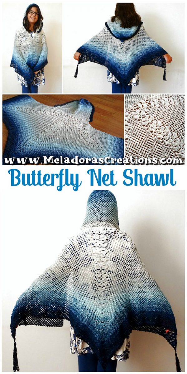 Butterfly Shawl Crochet Pattern – Butterfly Net Shawl – Free Crochet ...