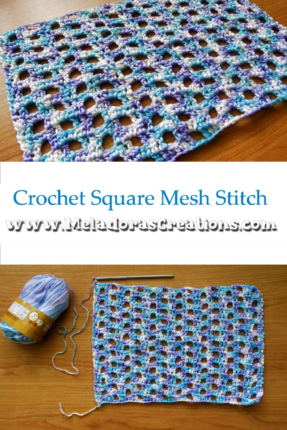 Crochet Square Mesh Stitch – Free Crochet Stitch Pattern – Meladora's ...